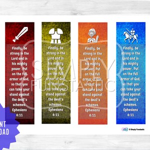 Armor of God Scripture Bookmarks | Christian Bookmark | Religious ...