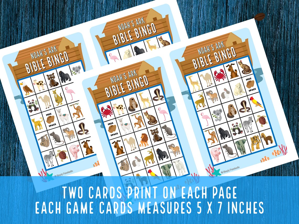 Noah's Ark Bible Bingo | Bible Game Kids Adults Youth | Sunday School ...