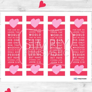 Children's Scripture Bookmarks Set of 4 Valentine | Sunday School | God ...