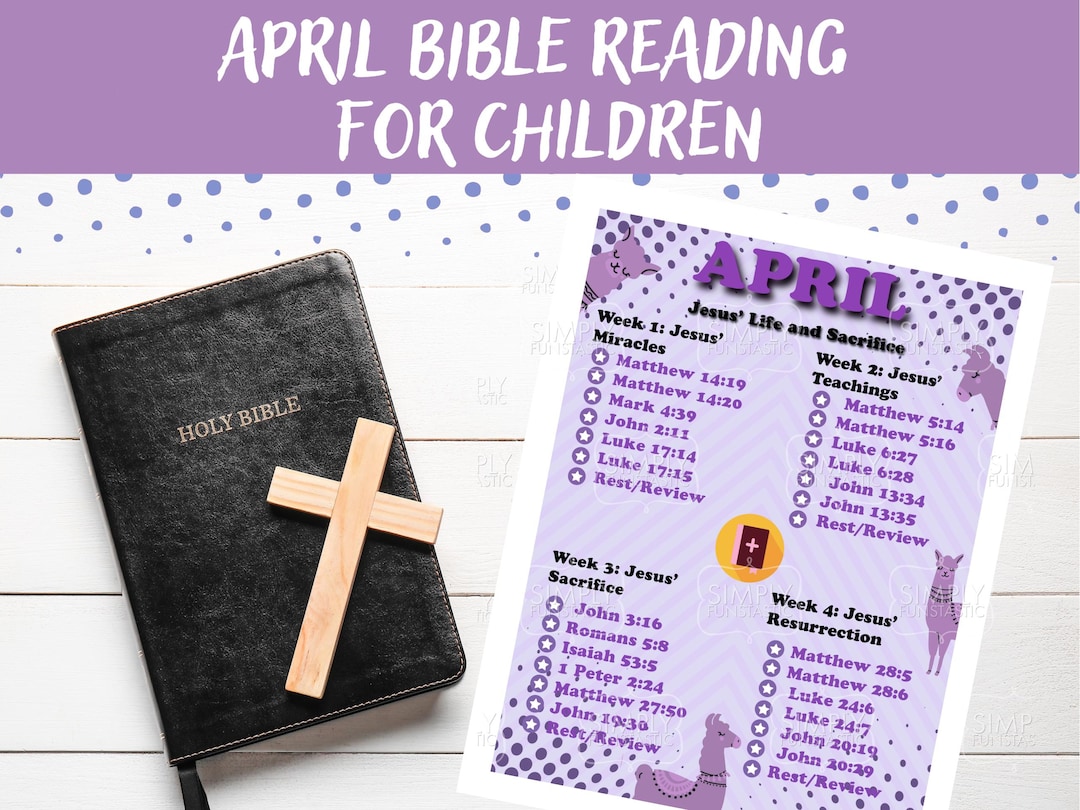 Plan de lectura diaria de la Biblia para niños de abril, plan de ...