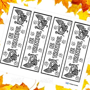 Thanksgiving Color Your Own Bookmarks: Fall Activity (instant Download ...