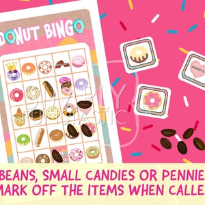Donut Bingo | Donut Party Game | Donut Birthday Party | Donut Printable ...