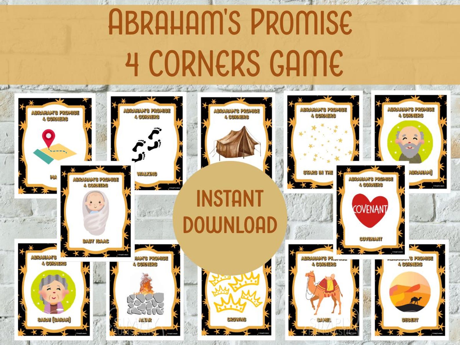 Abraham's Promise 4 Corners Game: Bible Activity (digital Download ...