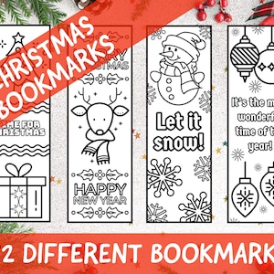 Christmas Color Your Own Bookmarks Set of 12 | Instant Download and ...