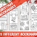 Christmas Color Your Own Bookmarks Set of 12 Instant Download and Print ...