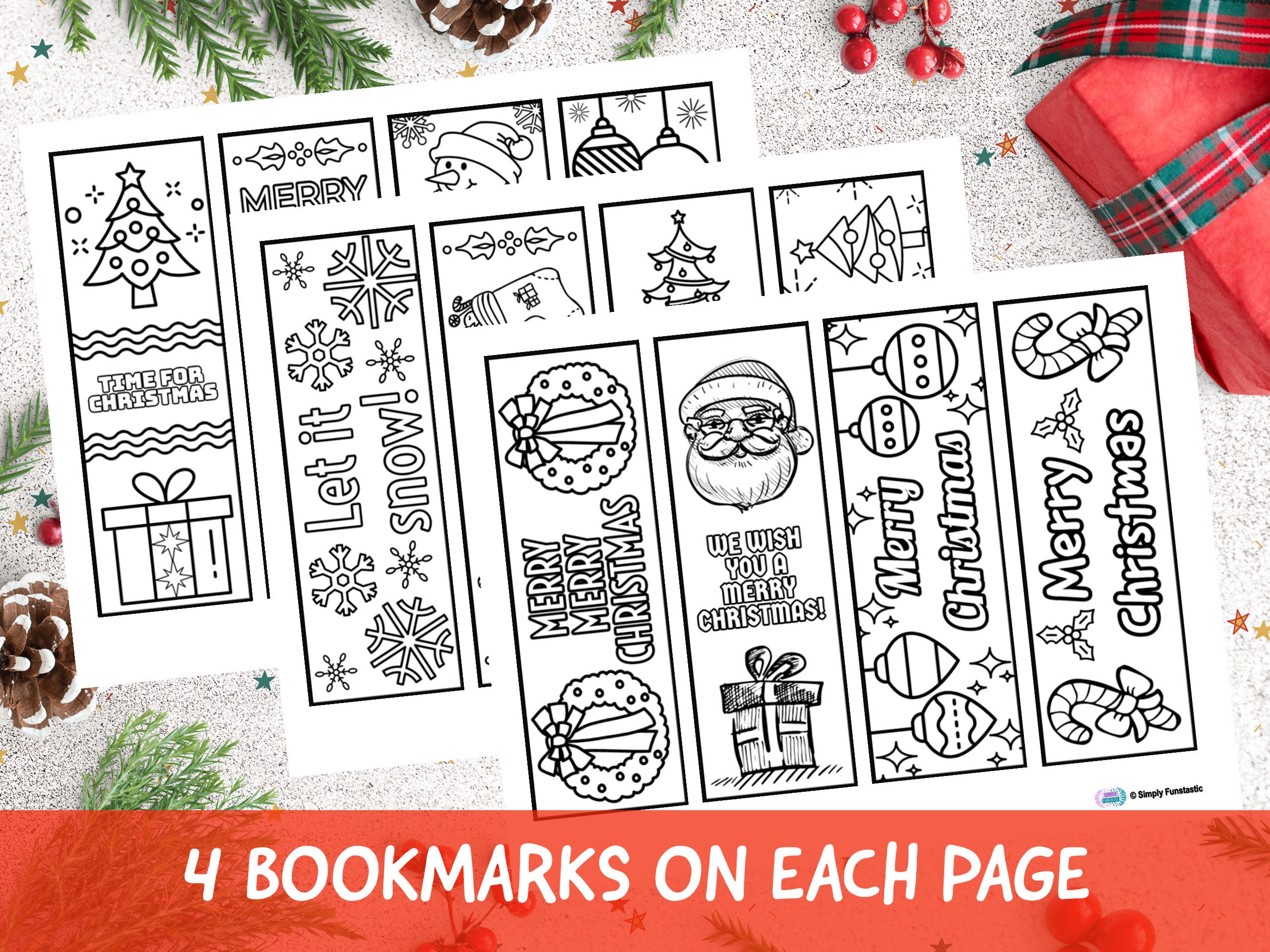 Christmas Color Your Own Bookmarks Set of 12 Instant Download and Print ...
