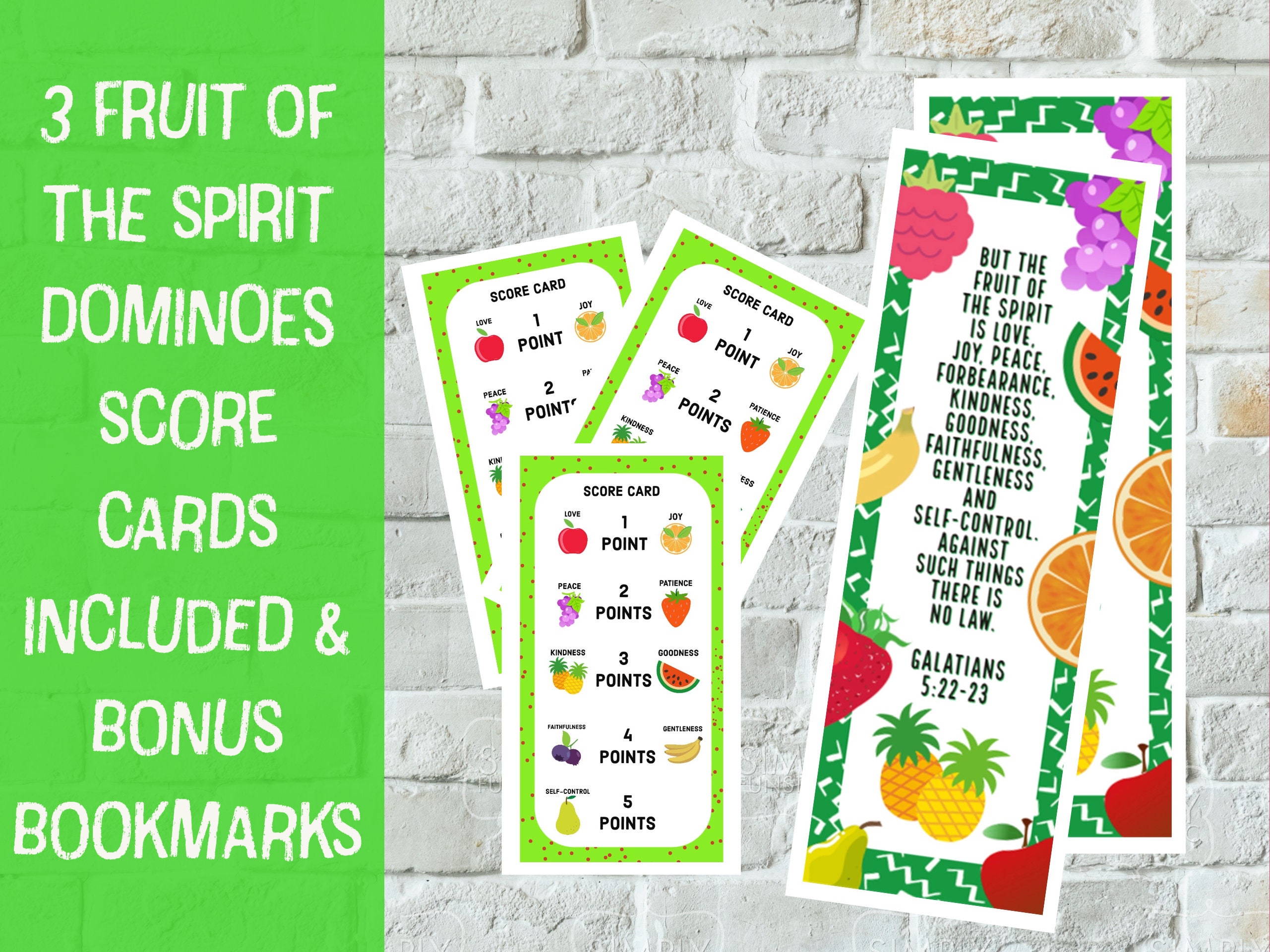 Fruit of the Spirit Dominoes Game: Bible Matching Activity (printable ...