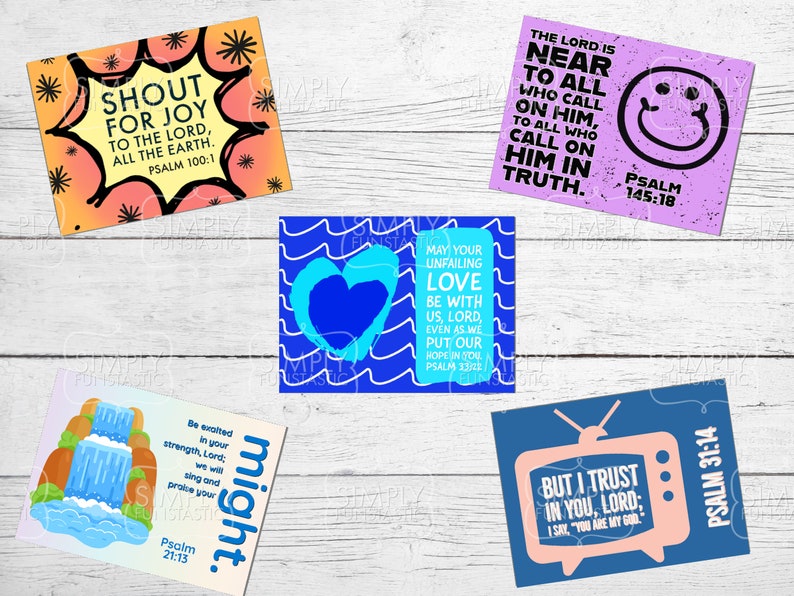 Kids Psalms Scripture Cards: Children's Memory Verse (digital Download ...