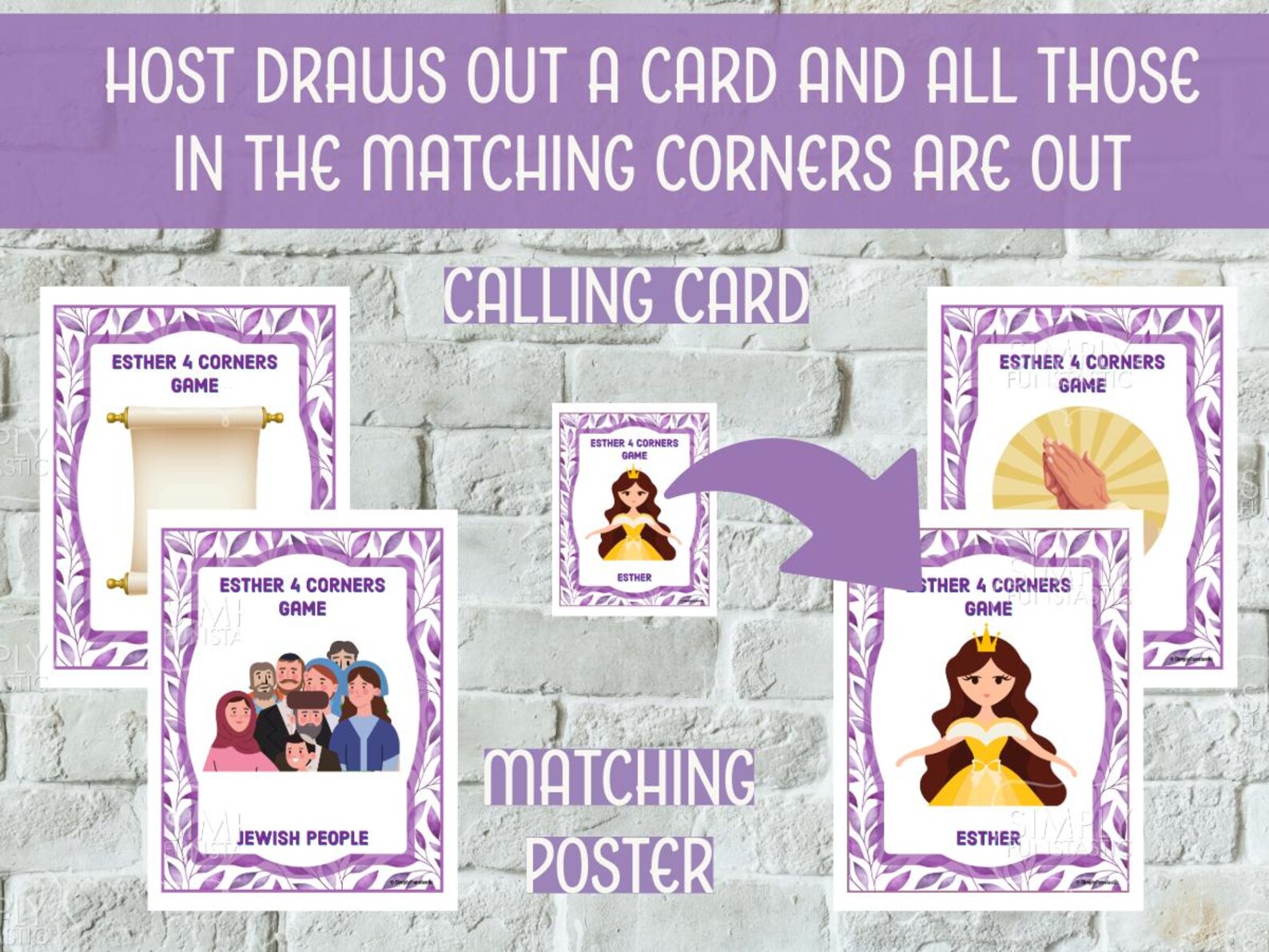 Queen Esther 4 Corners Game: Bible Story Activity (printable) Bible ...