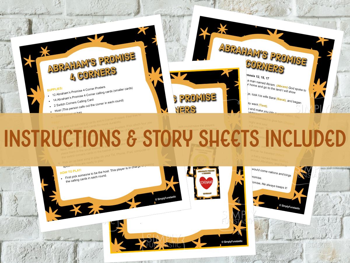 Abraham's Promise 4 Corners Game: Bible Activity (digital Download ...