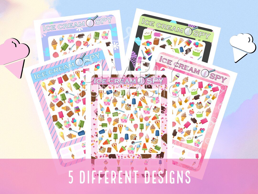 Ice Cream I Spy Printable Game: Birthday Party Activity (PDF) - Etsy