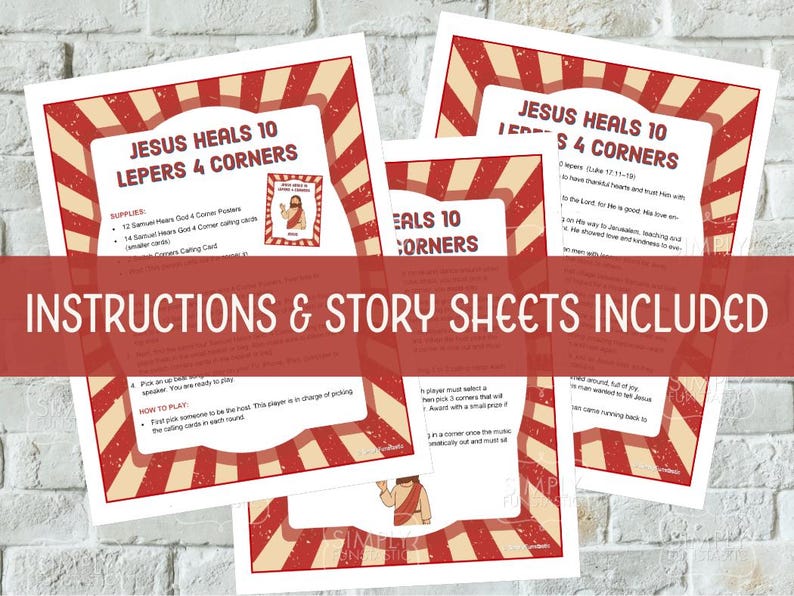 Jesus Heals 10 Lepers 4 Corners Bible Game: Church Activity (digital ...