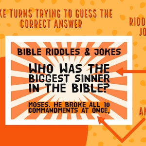 Bible Riddles & Jokes Game, Christian Trivia Digital Download Sunday ...