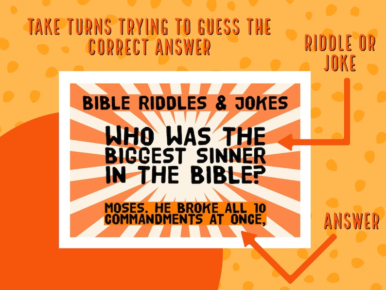Bible Riddles & Jokes Game: Christian Trivia (digital Download) - Etsy