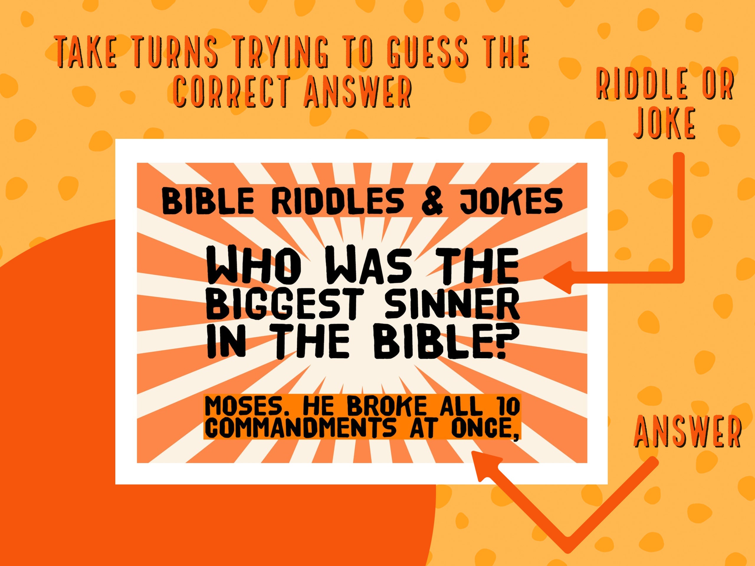Bible Riddles & Jokes Game: Christian Trivia (digital Download) - Etsy