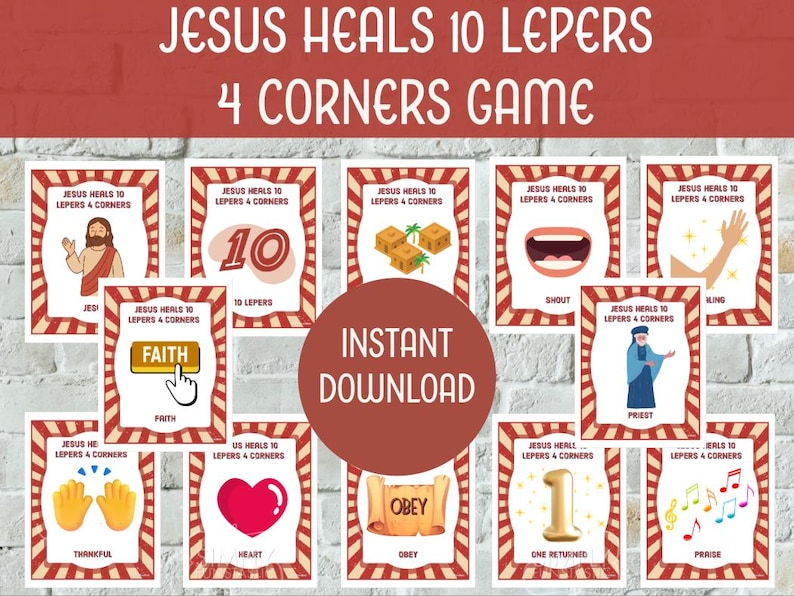 Jesus Heals 10 Lepers 4 Corners Bible Game: Church Activity (digital ...