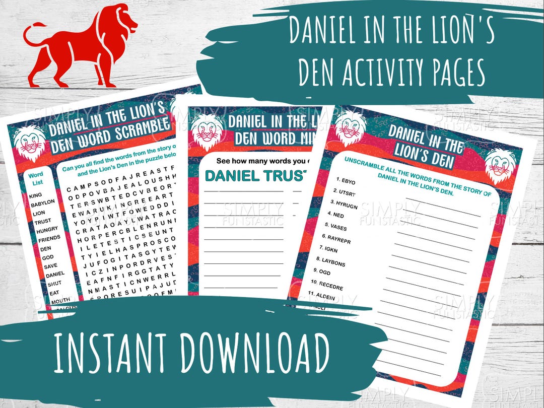 Daniel in the Lion's Den Bible Activity Pages, Daniel Games, Daniel ...