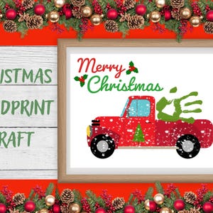 Red Truck Christmas Tree Handprint Craft, Christmas Handprint Art Craft ...