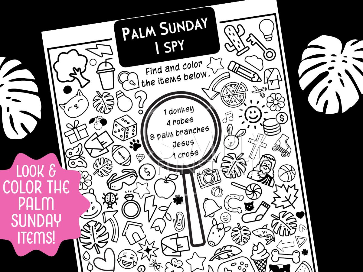 Palm Sunday I Spy Game: Find and Color Activity (printable) Bible Study ...