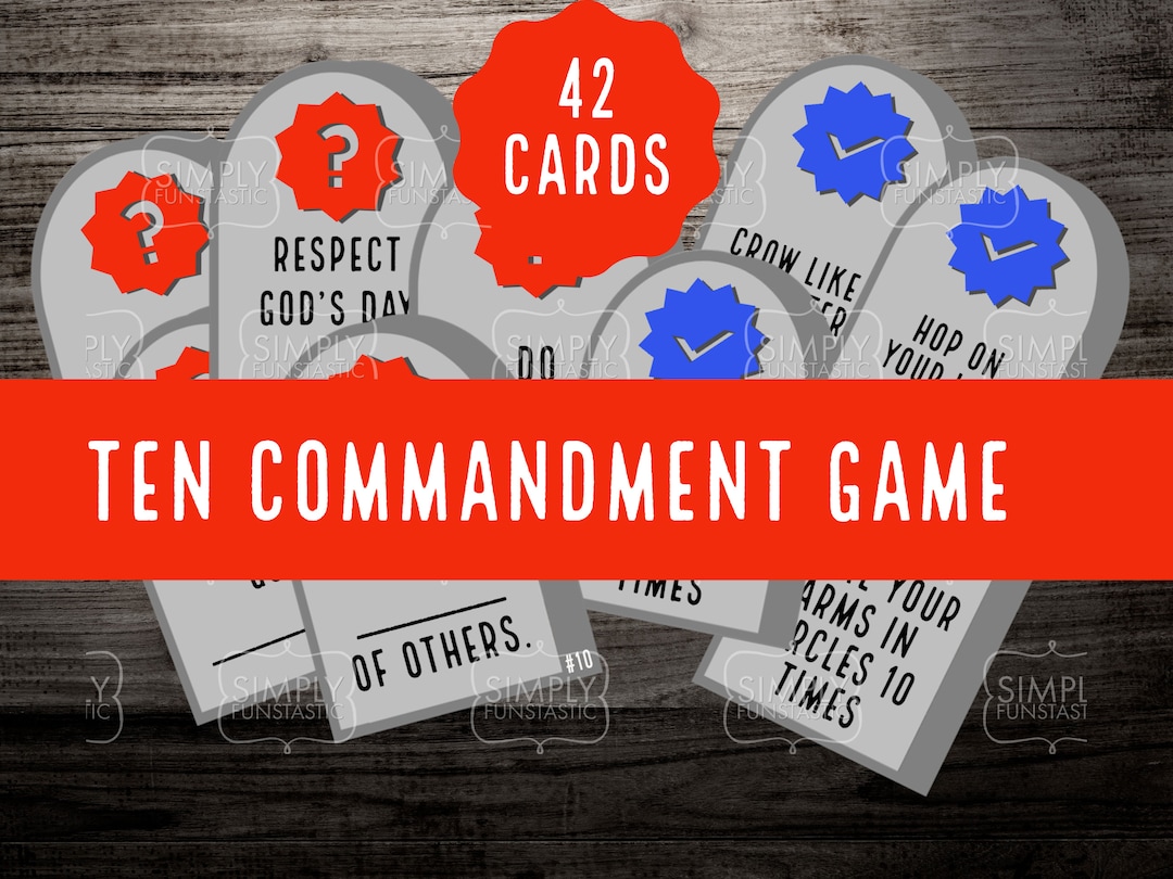 Ten Commandment Game| 42 Different Game Cards| Instant Download| Sunday ...