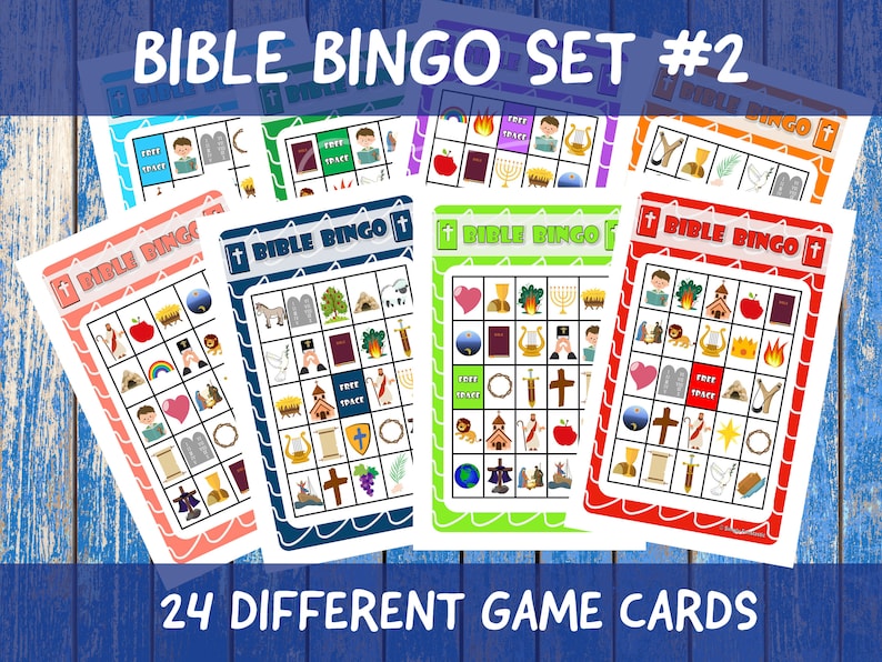 Bible Bingo Set 2 Bible Stories Bingo Sunday School - Etsy