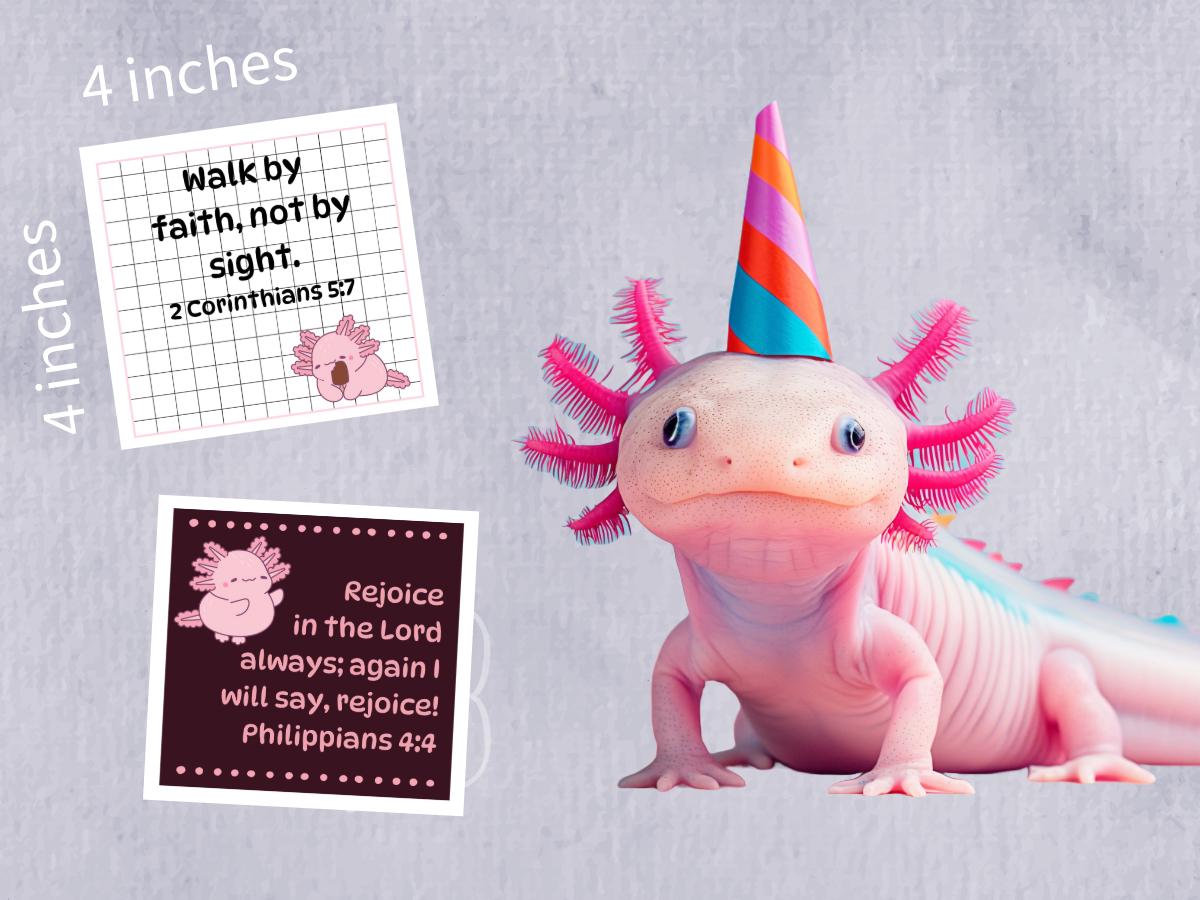 Axolotl Scripture Cards for Kids: Christian Memory Verse (digital ...