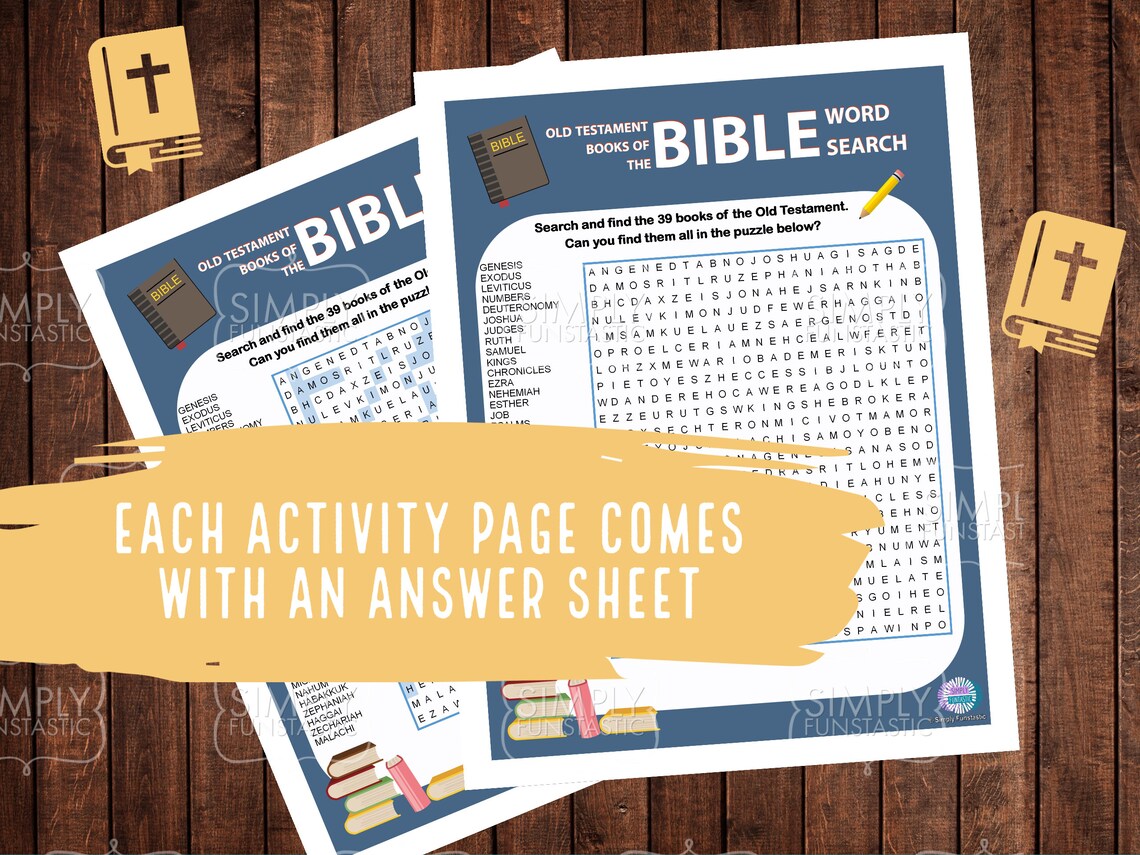 Old Testament Books of the Bible Activity Pages Bible Games Bible ...