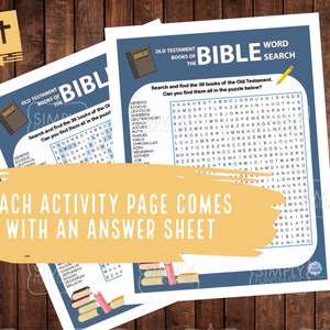Old Testament Books of the Bible Activity Pages | Bible Games | Bible ...