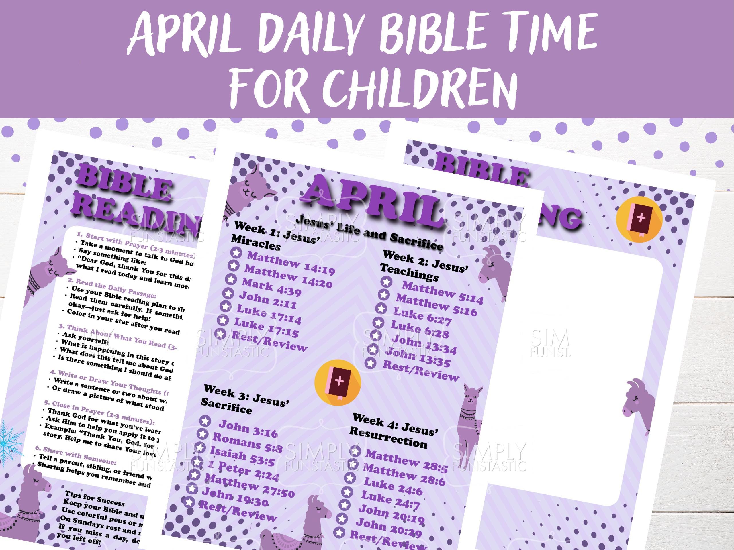 Kids' Bible Reading Plan: April-june, Scripture Journal (PDF Download ...