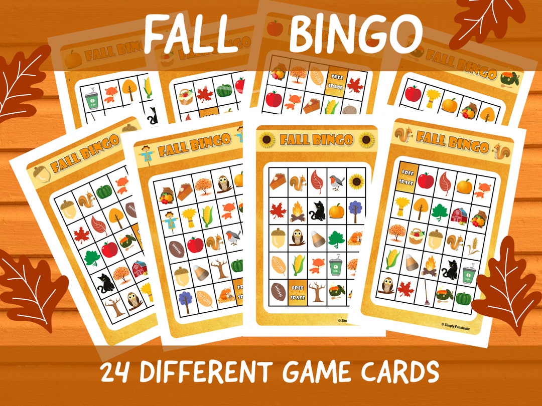Autumn Fall Harvest Bingo Cards Set | Instant Download | Perfect for ...