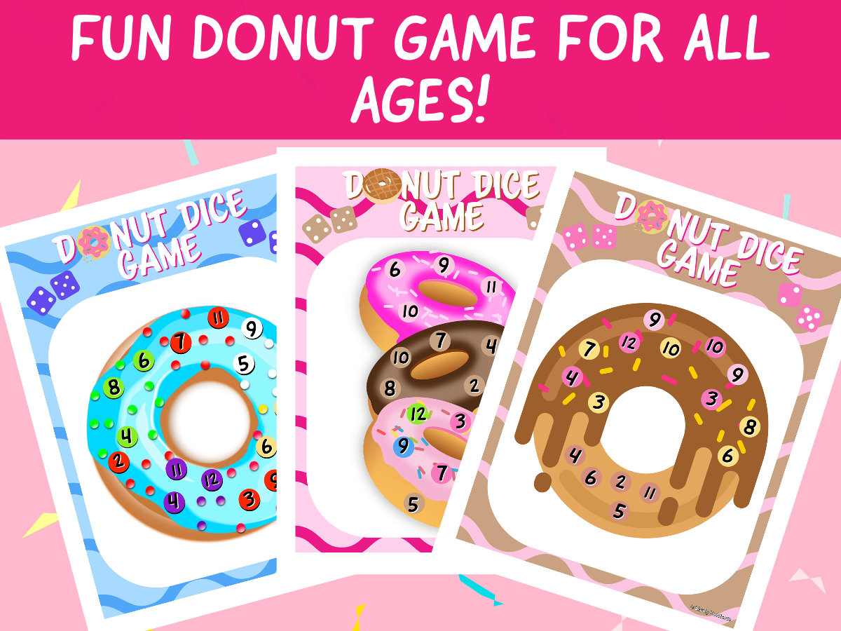 Donut Dice Game: Printable Party Game (digital Download) - Etsy