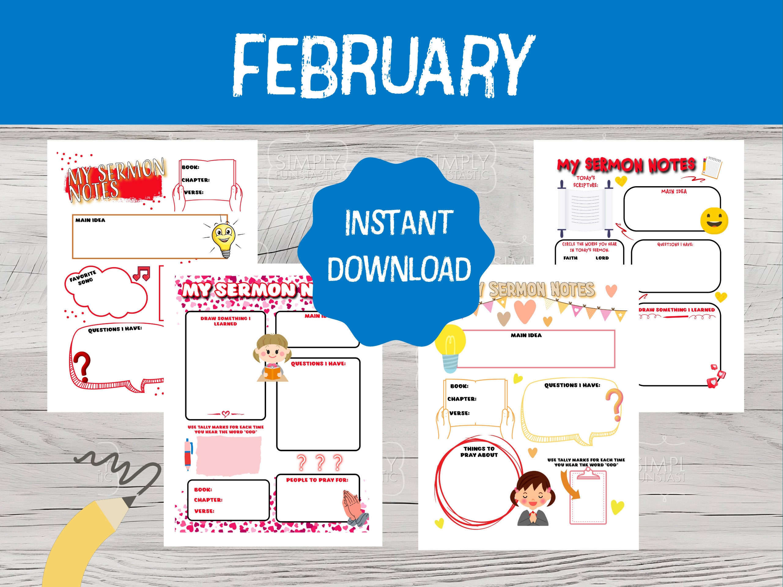 Sermon Notes for Kids Bundle, Children's Sermon Notes, Bible Study ...