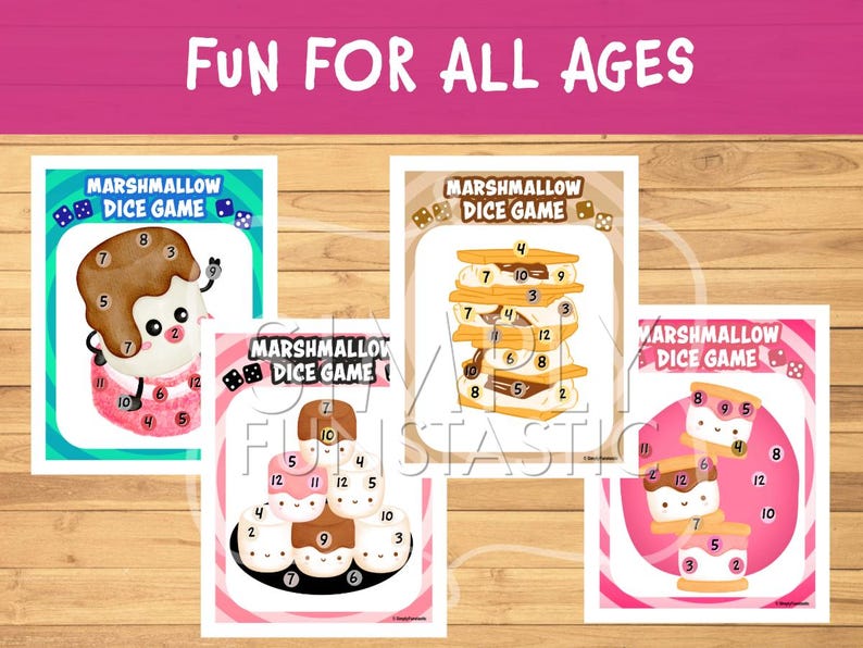 S'mores Dice Game: Printable Marshmallow Party Game (digital Download ...
