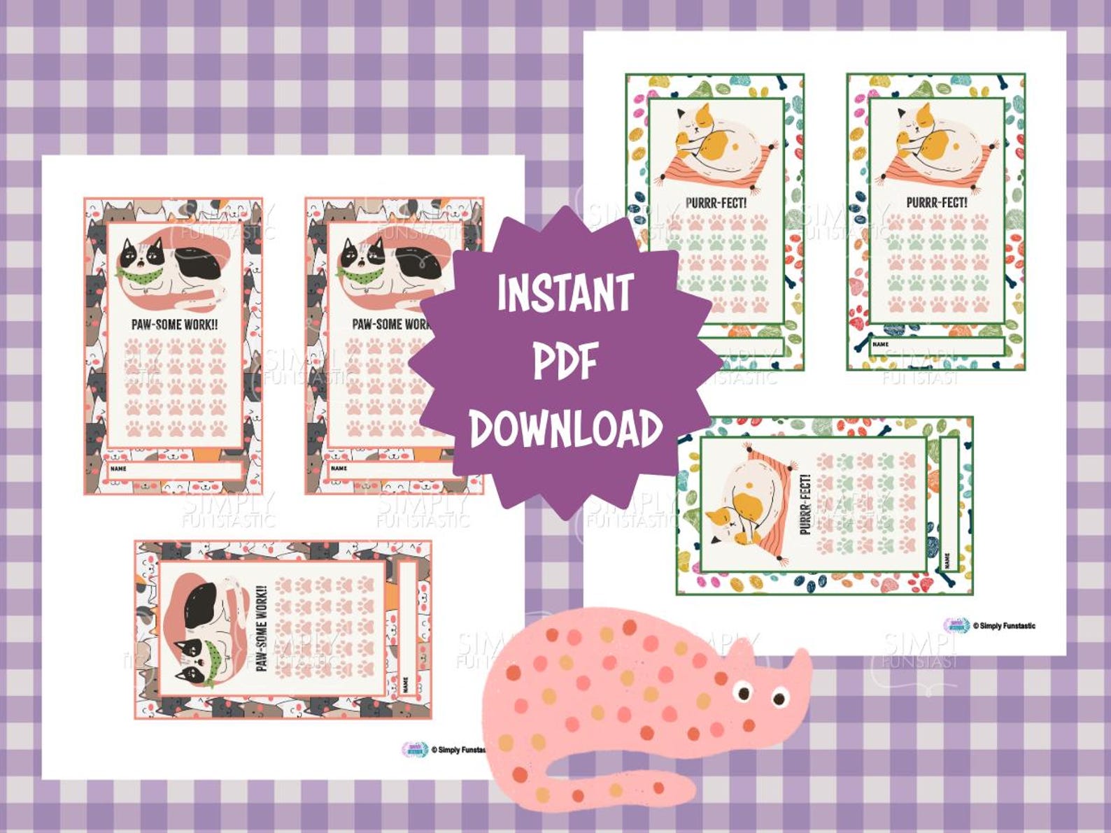 Whimsical Cat Classroom Incentive Charts | Kids Reward System ...