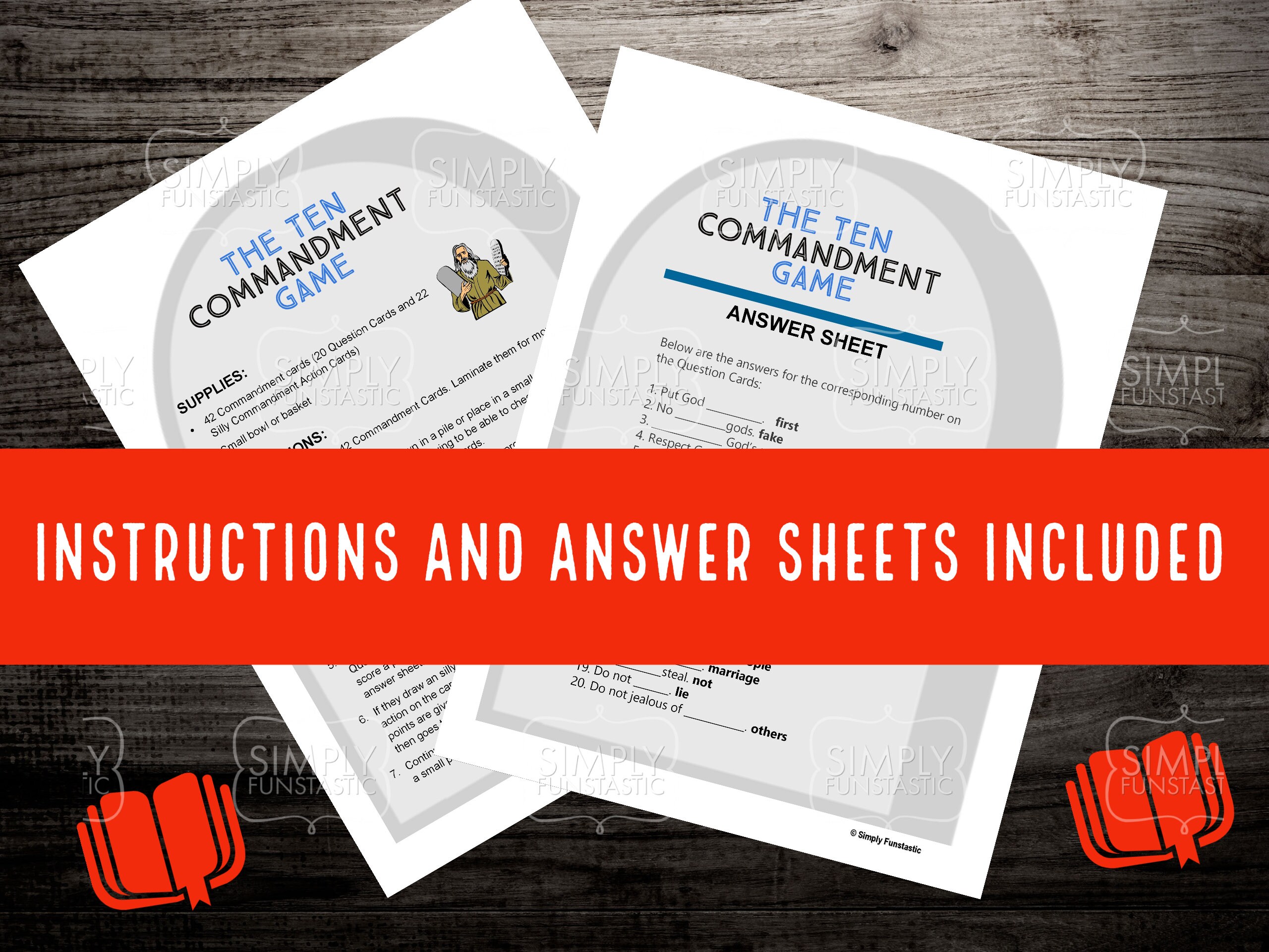 Ten Commandment Game| 42 Different Game Cards| Instant Download| Sunday ...