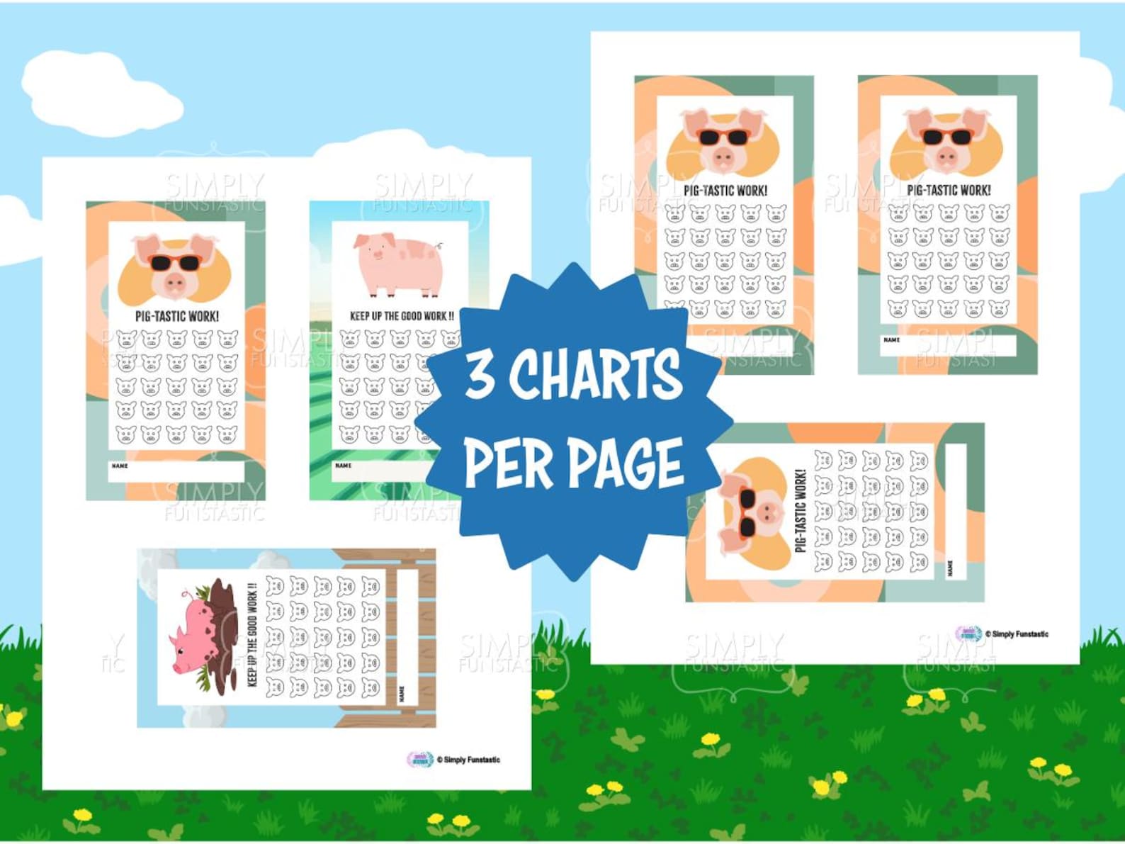 Pig Reward Chart Bundle: Classroom Behavior Tracker (instant Download ...