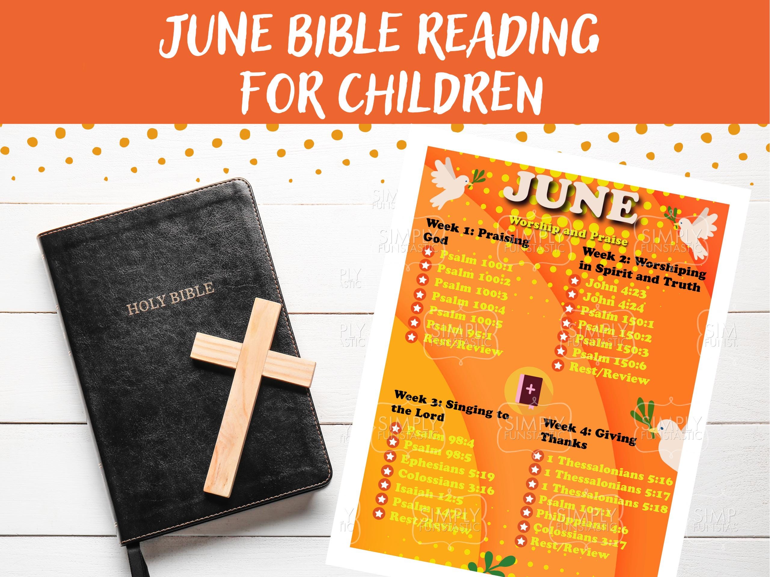 Kids June Bible Reading Plan: Scripture Chart & Journal (PDF) - Etsy