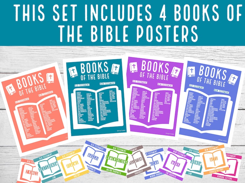 Large Books of the Bible Flashcards | Bible Printable | Sunday School ...