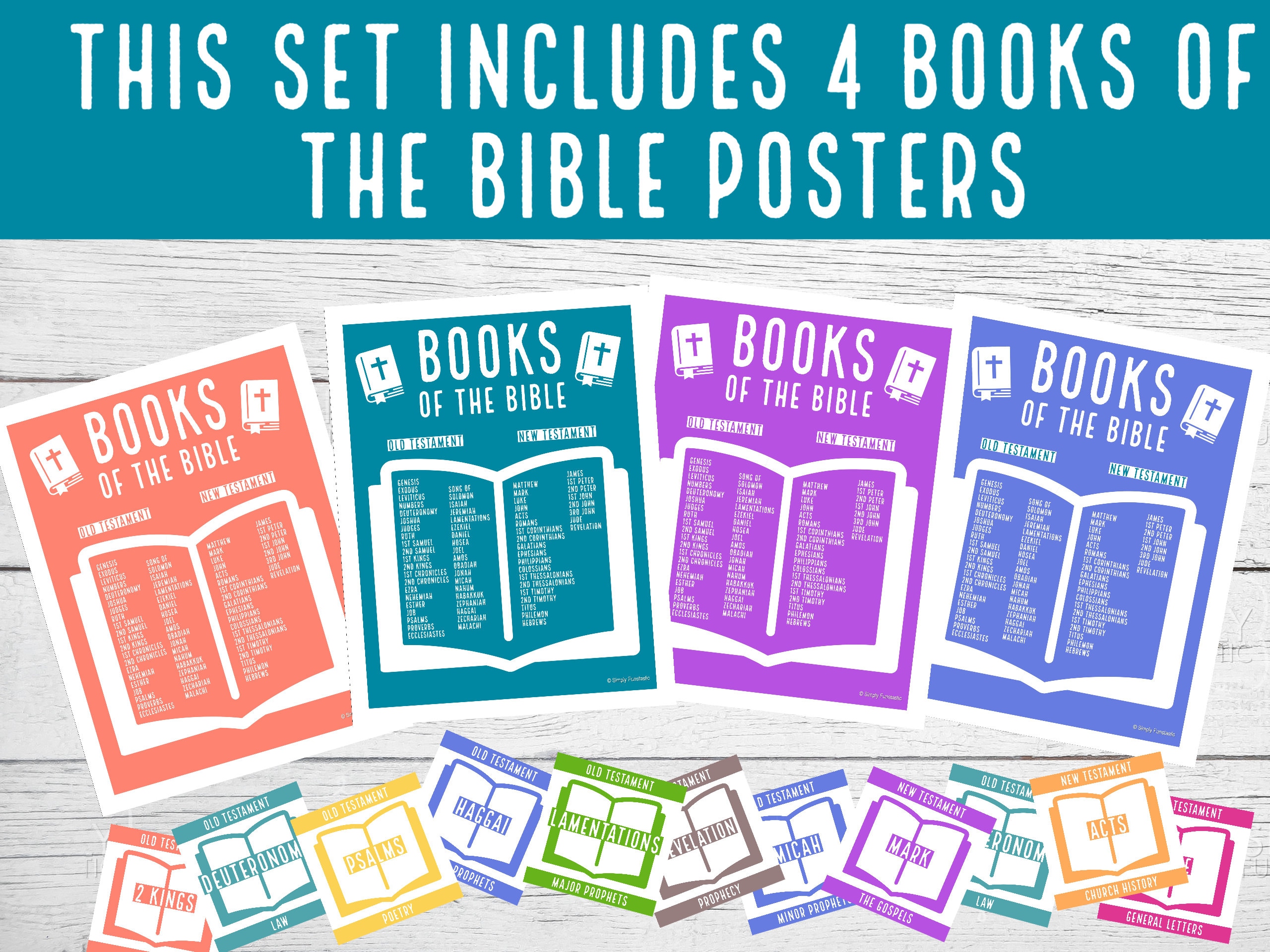 Large Books of the Bible Flashcards | Bible Printable | Sunday School ...