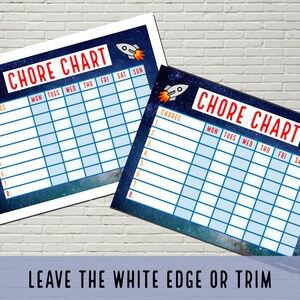 Outer Space Chore Chart: Daily Routine, Homeschool Printable (instant ...