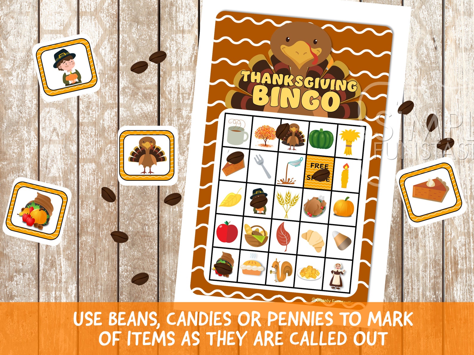 Printable Thanksgiving Bingo | Thanksgiving Game | 24 Cards ...