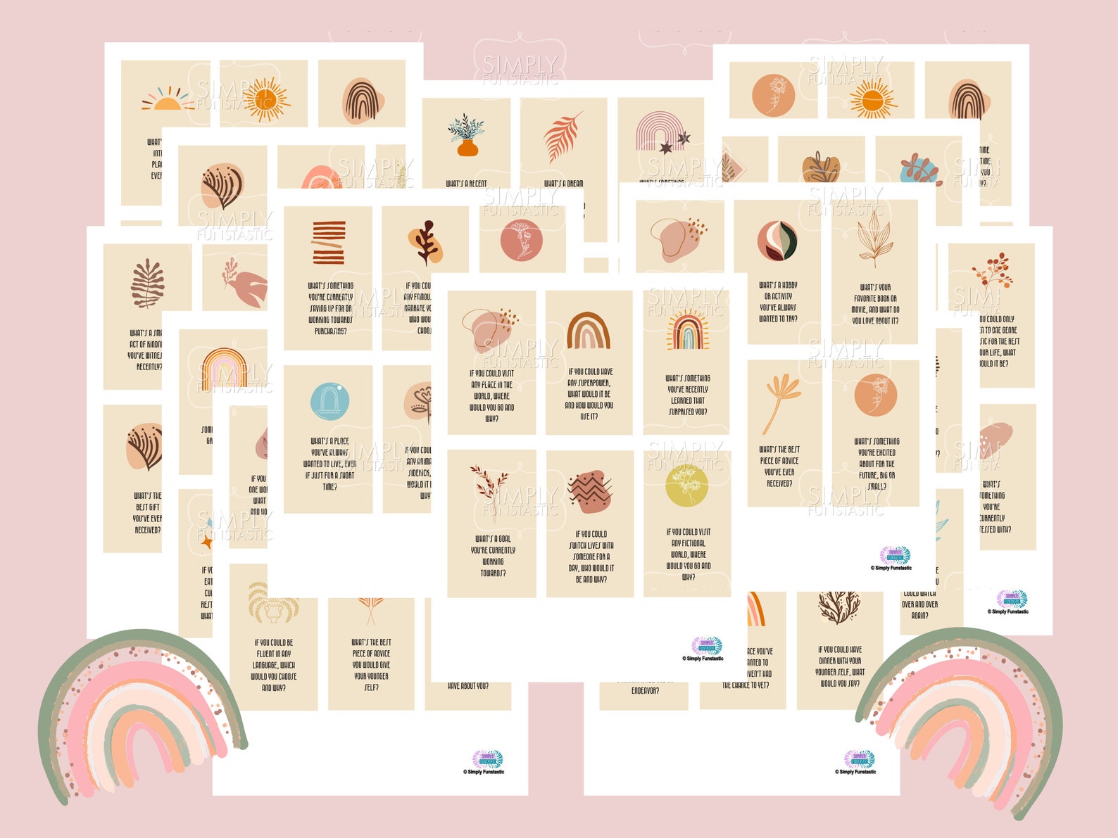 Boho Conversation Starter Cards: 90 Fun Discussion Questions (digital ...