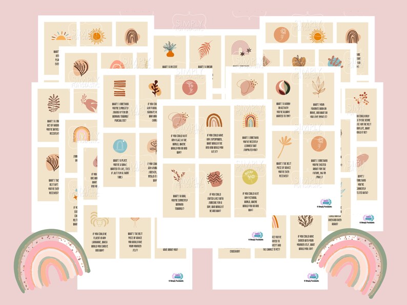 Boho Conversation Starter Cards: 90 Fun Discussion Questions (digital ...