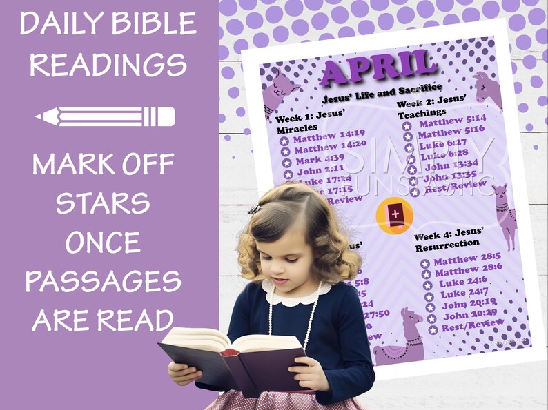 Kids' April Bible Reading Plan: Scripture Chart & Journal (PDF) - Etsy