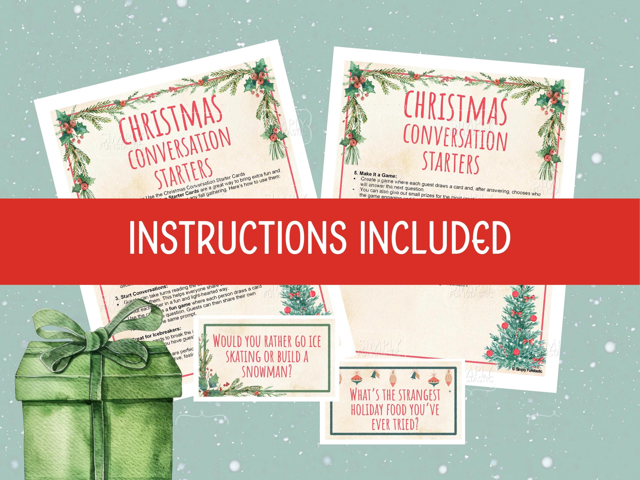 Christmas Conversation Starter Cards: 90 Holiday Dinner Table Topics ...