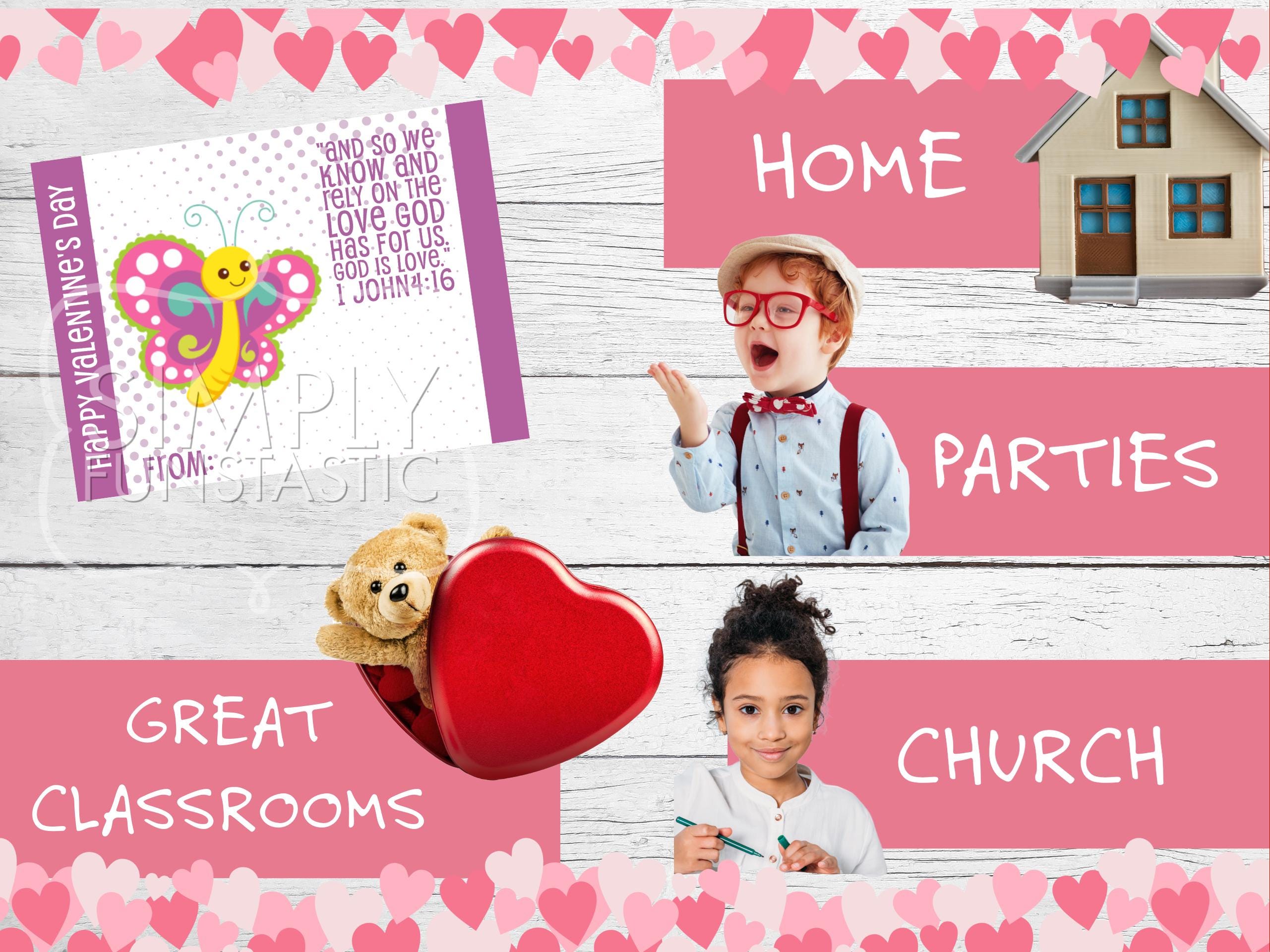 Bible Verse Valentine Cards, Kid’s Valentines Scripture Cards, Cute ...