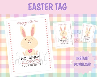 EDITABLE No Bunny Loves You Like Jesus Easter Gift Tags | Christian ...