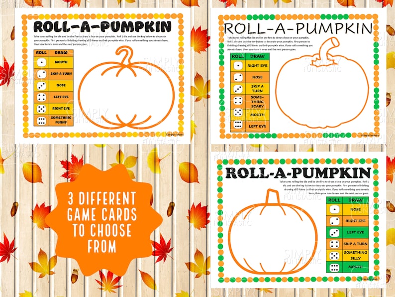 Roll a Pumpkin Game: Fall Halloween Party Activity (PDF) - Etsy