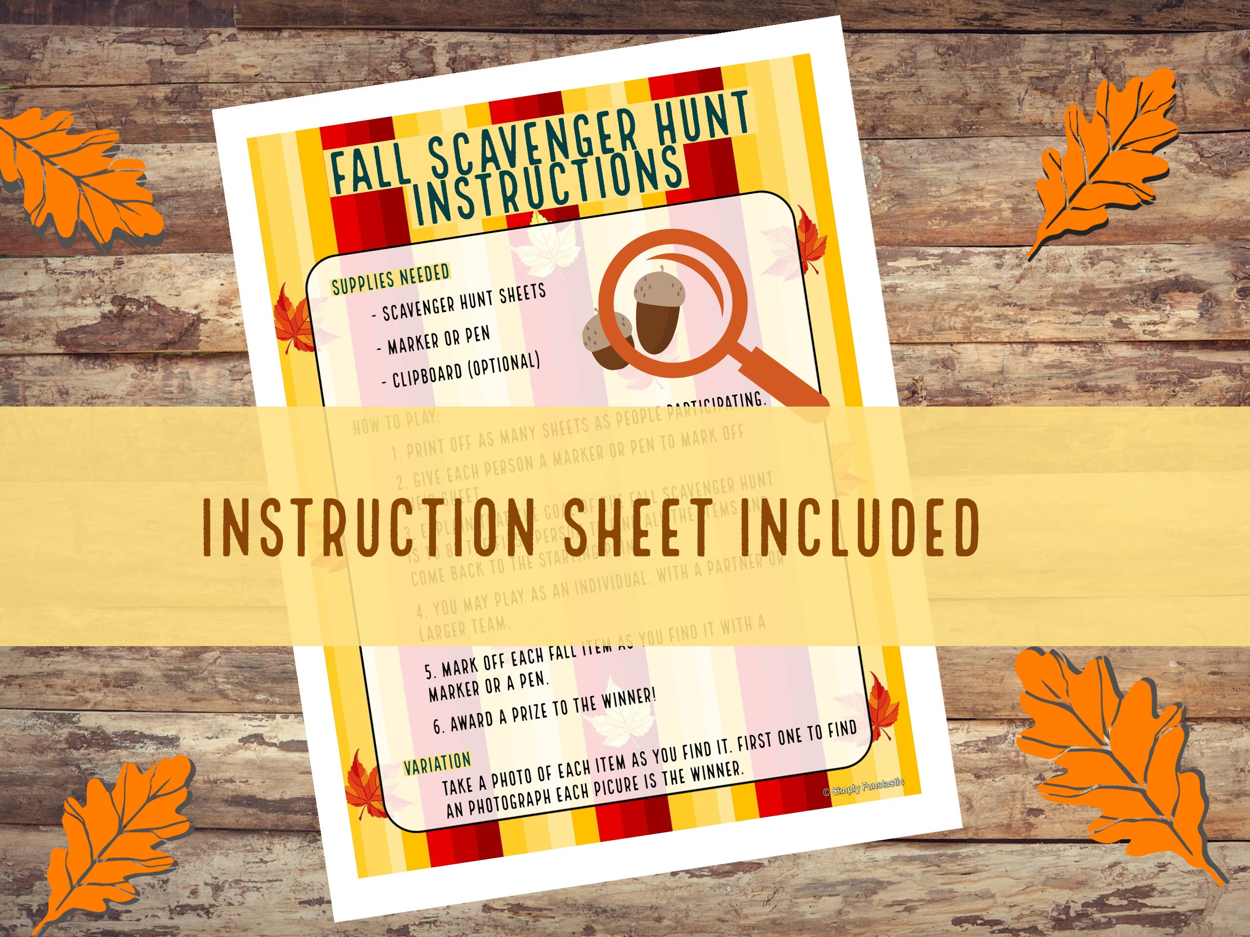 Fall Autumn Scavenger Hunt | Fall Hunt Game| Fall Seek & Find Game ...