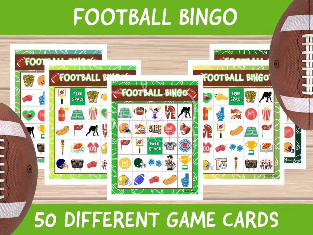 Football Bingo Game: Fun Printable Party Activity (download & Print) - Etsy